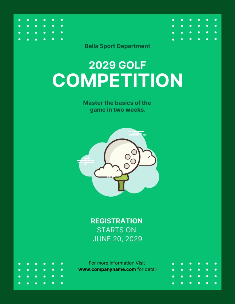 Dark Green Simplle Geometric Golf Competition Poster - Venngage