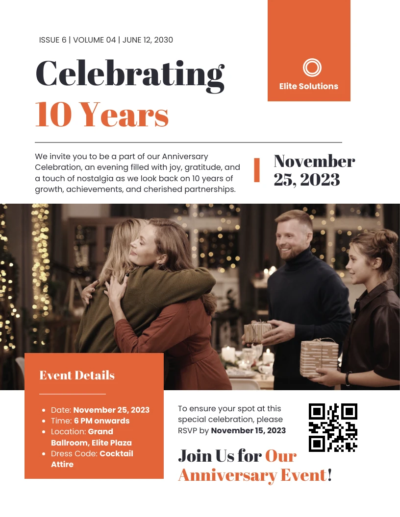 Anniversary Celebration Newsletter Template - Venngage