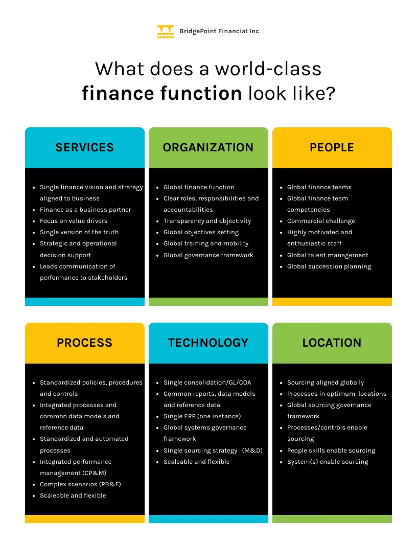 World Class Finance Function List Infographic Template - Venngage