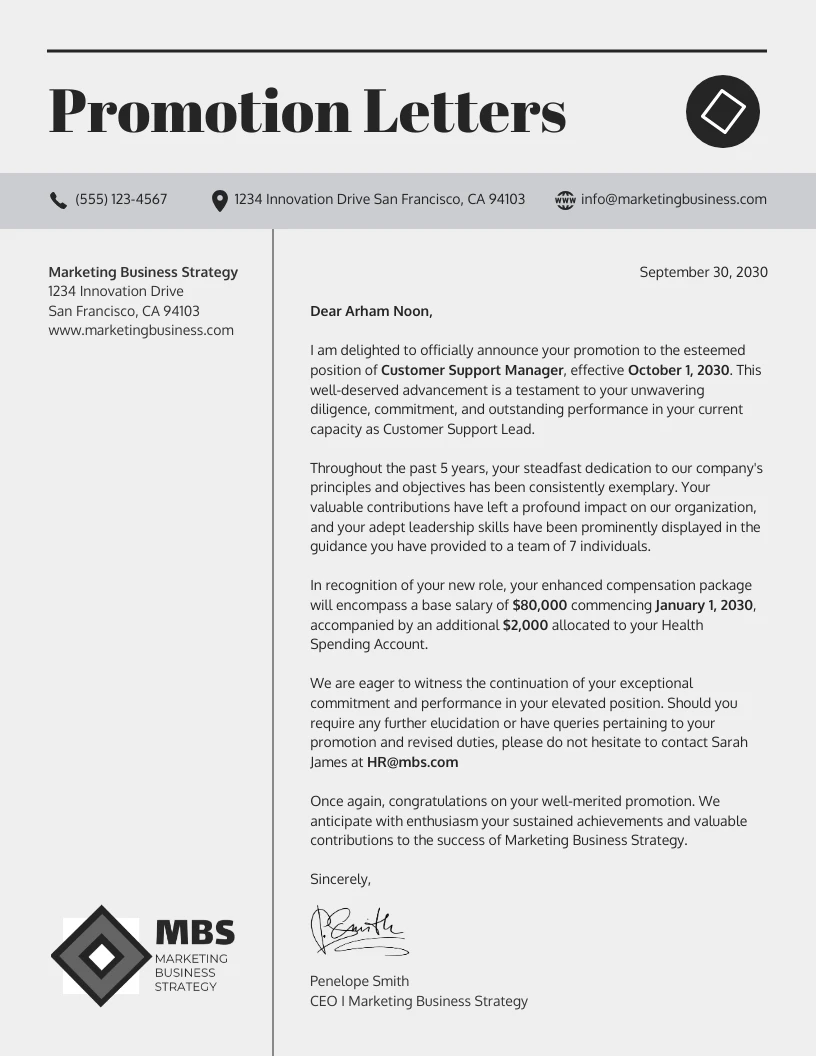 Light Grey Minimalist Promotion Letters - Venngage