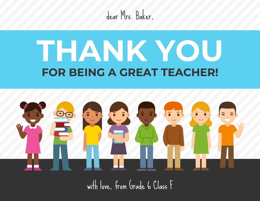Illustrative Teacher Appreciation Card - Venngage