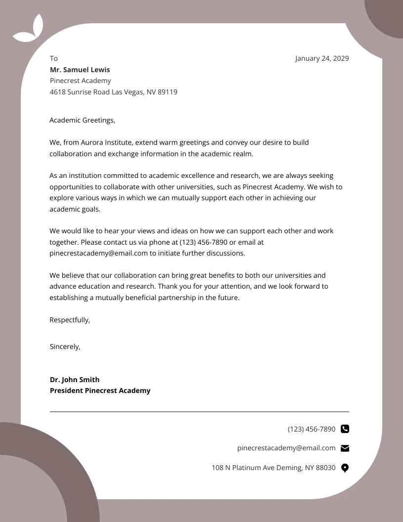 Simple White and Brown Personal Letterhead - Venngage