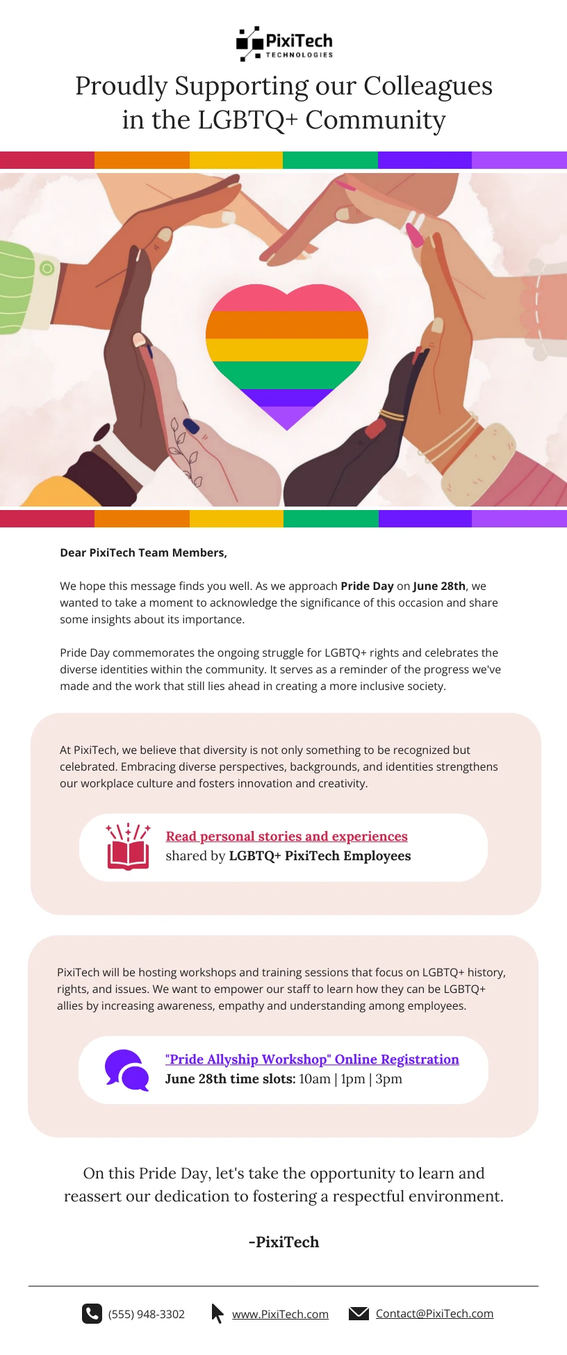 LGBTQ+ Pride Day Newsletter Template - Venngage