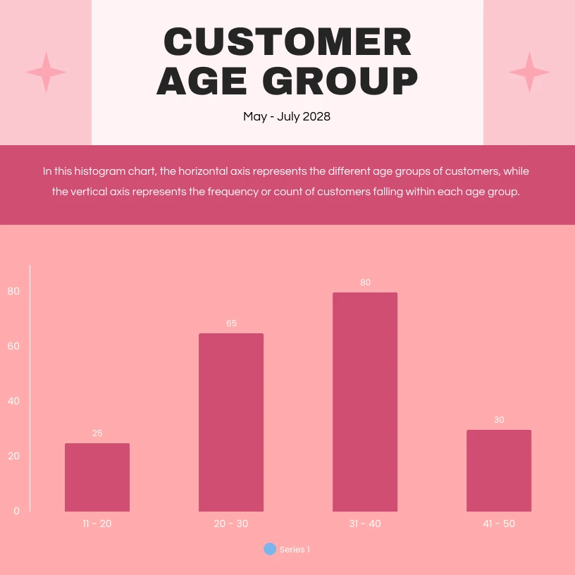 Customer Age Group Histogram Chart Template - Venngage
