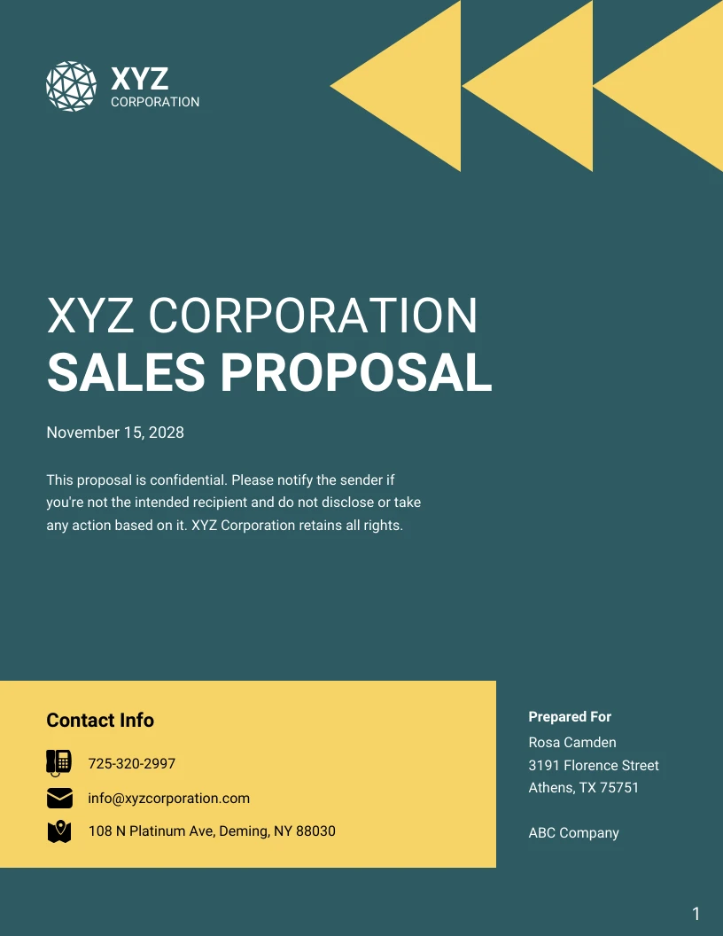 Corporation Sales Proposal Template - Venngage