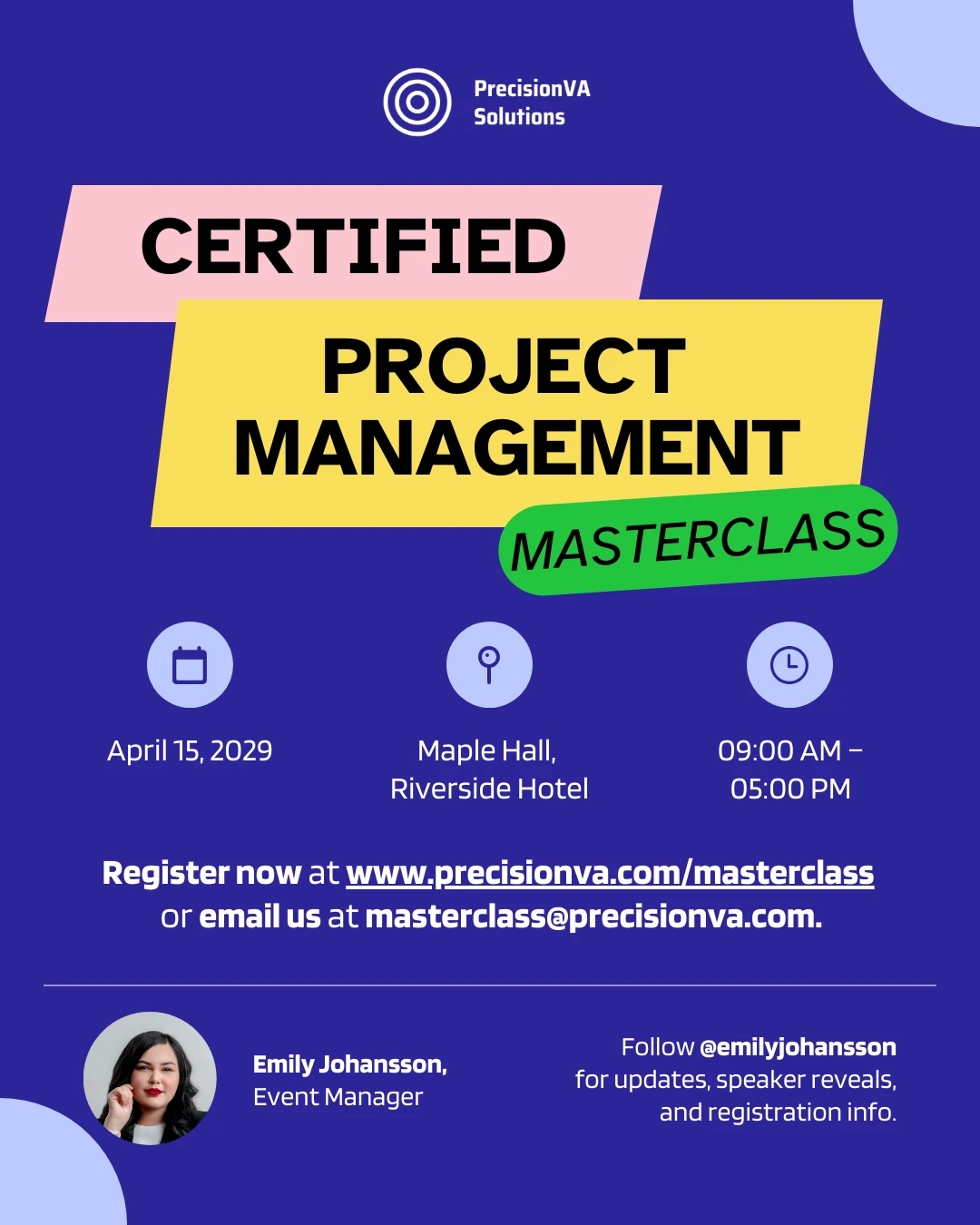 Masterclass Event Promotion LinkedIn Post - Venngage