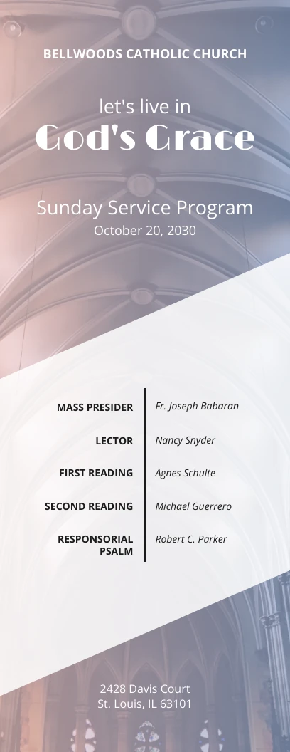 Sample Church Program Template Free Church Program Template Microsoft