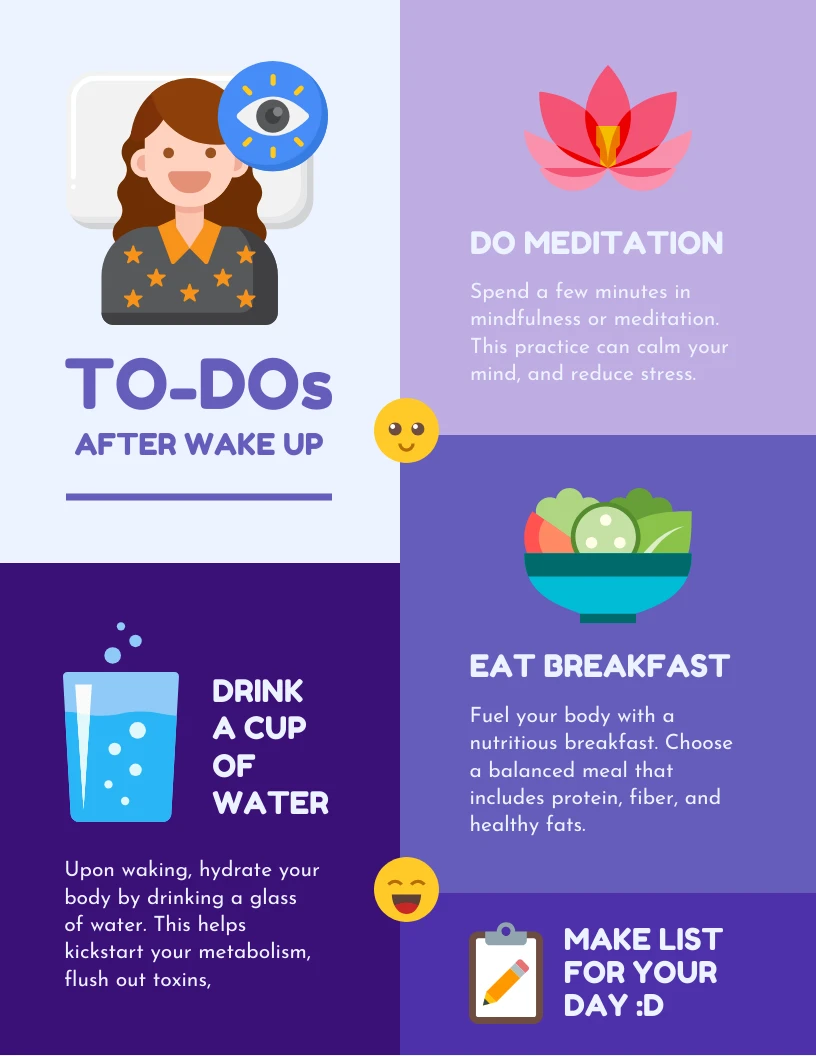 Blue And Purple Modern Illustration To Do List Infographic Poster ...