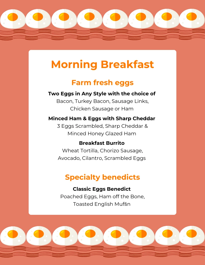 Pink Pastel Minimalist Illustration Morning Breakfast Menu - Venngage