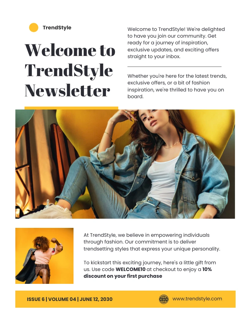 Welcome Trendy Style Newsletter Template - Venngage