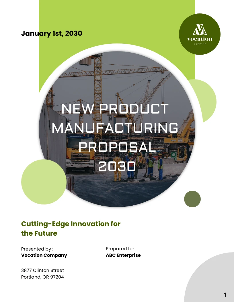 New Product Manufacturing Proposal Template - Venngage