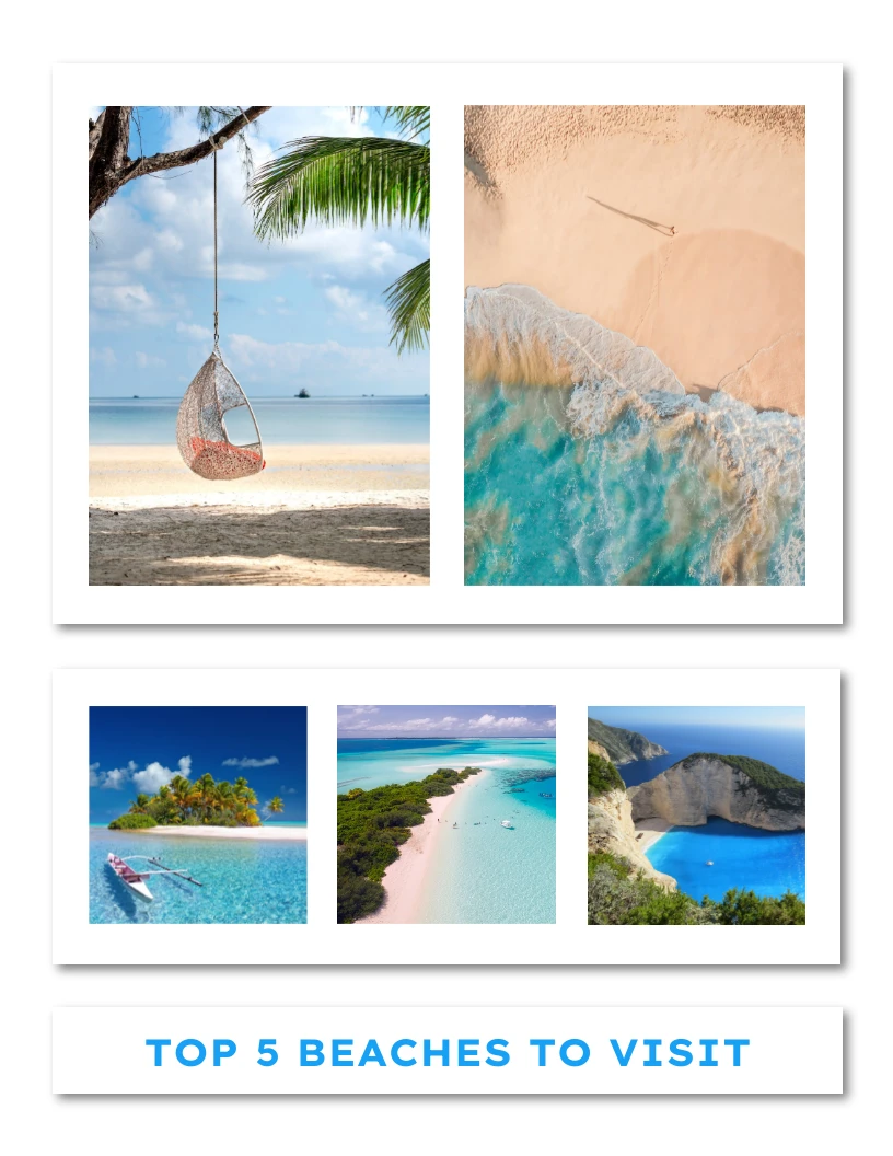 White Simple Cool Beach Photo Collages - Venngage