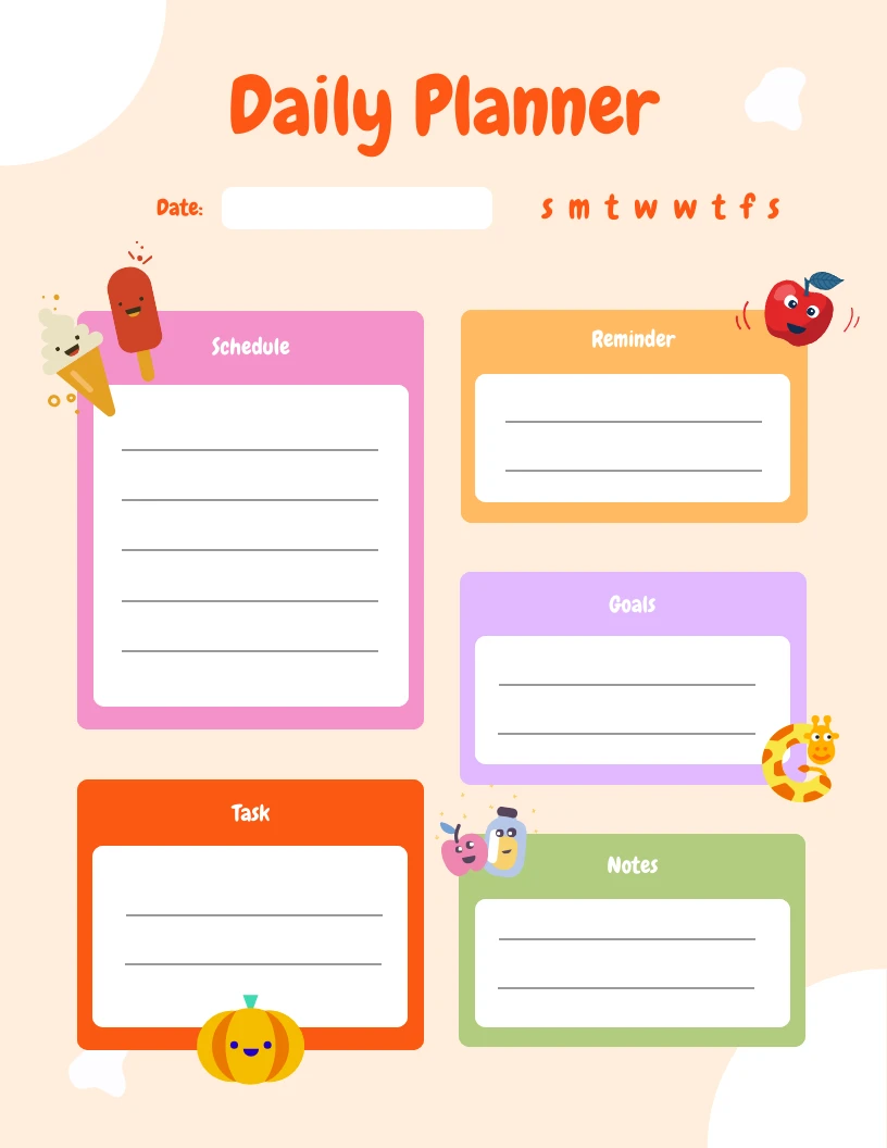 Multicolor Daily Planner Template - Venngage