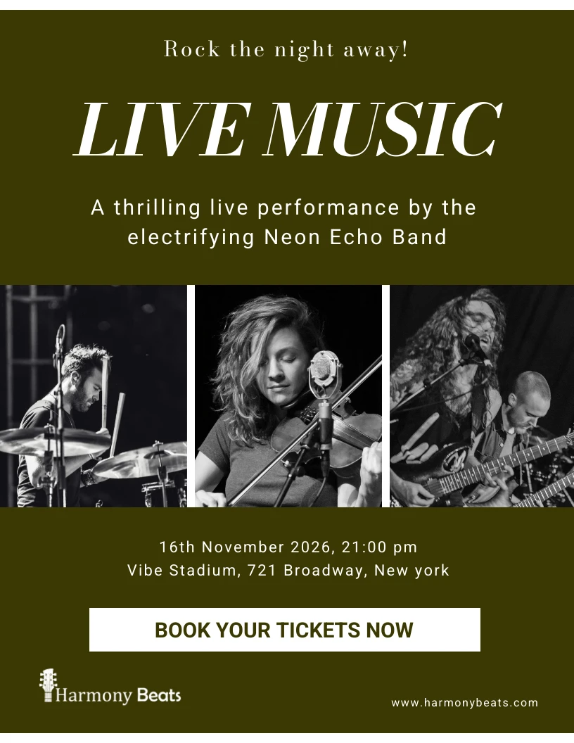 Live Music Band Concert Poster - Venngage