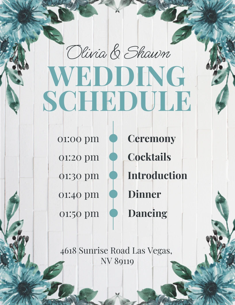 Light Grey Vintage Texture Wedding Schedule Template - Venngage