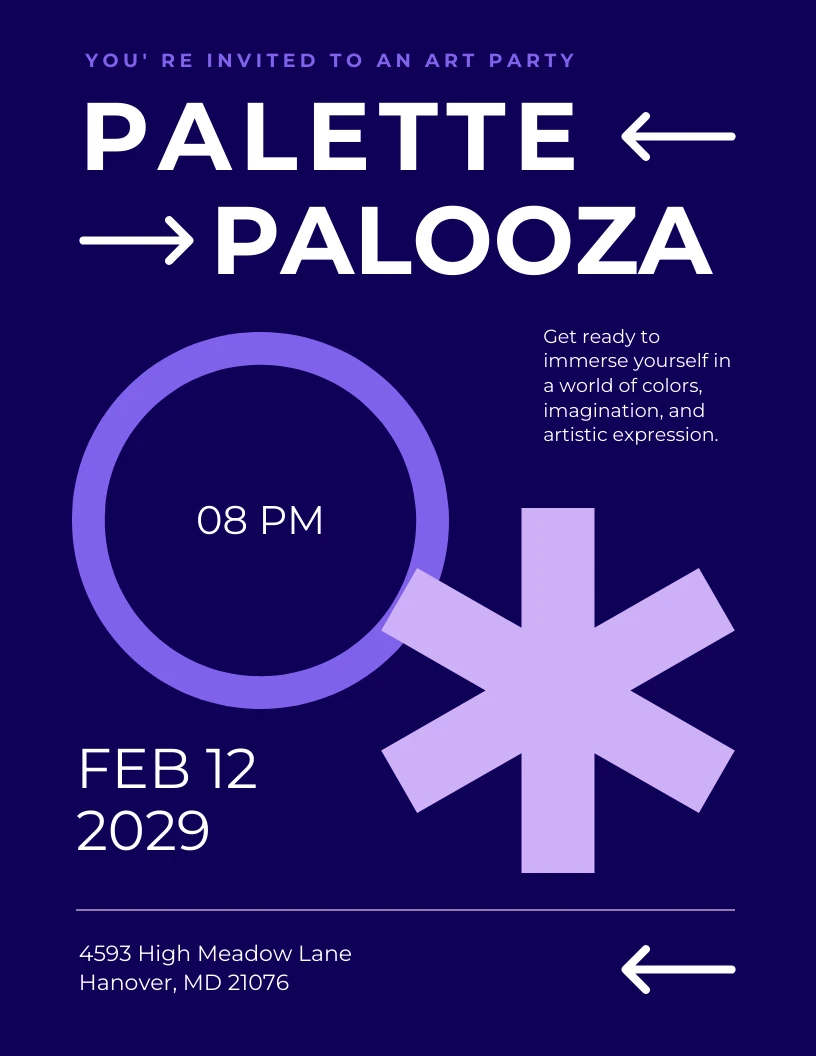 Artist Palette Invitation Template