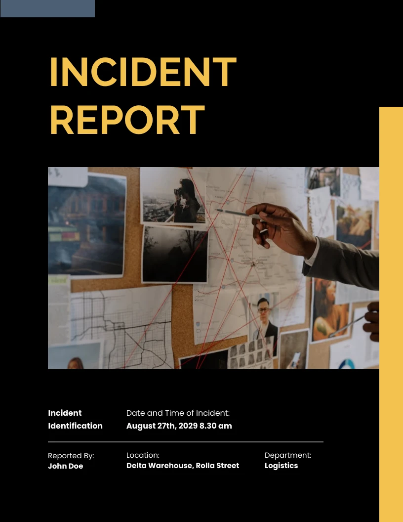 Black Yellow Incident Report Template - Venngage