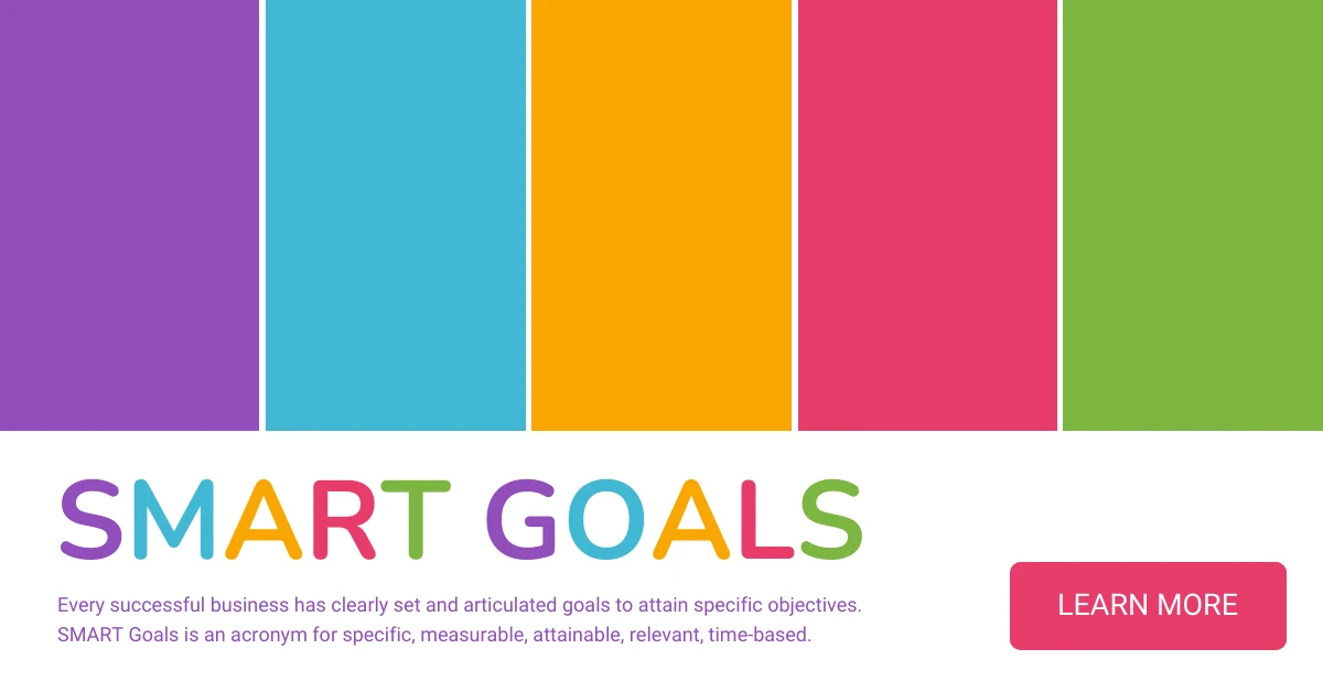 Colorful Smart Goal LinkedIn Banner Ad - Venngage