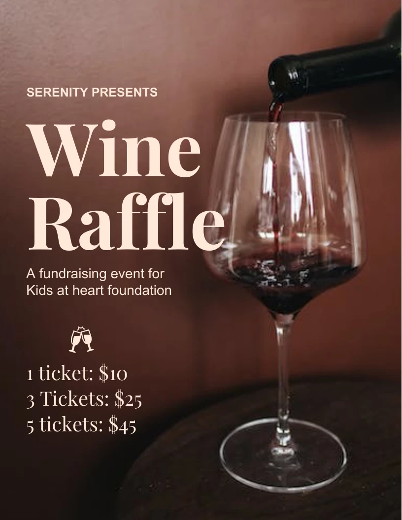 Wine and Beyond Fundraising Flyer Template - Venngage