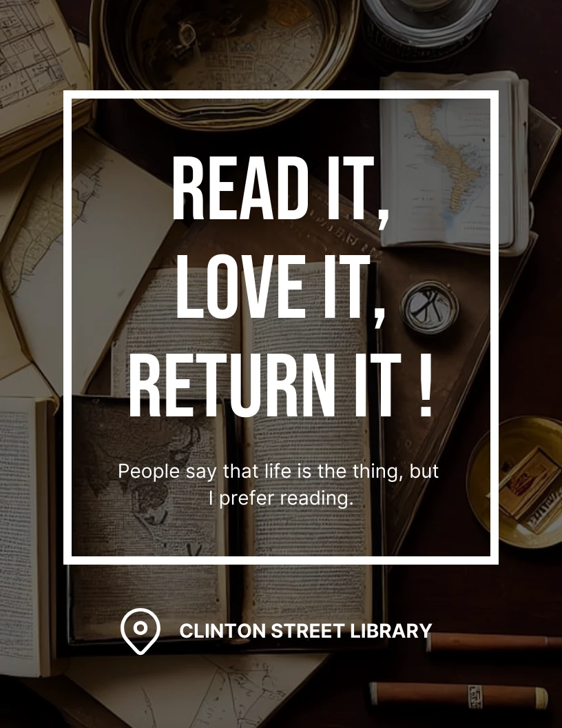 Simple Photo Classic Quotes Reading Poster - Venngage