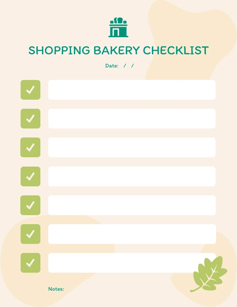 Playful Shopping Bakery Checklist Template - Venngage
