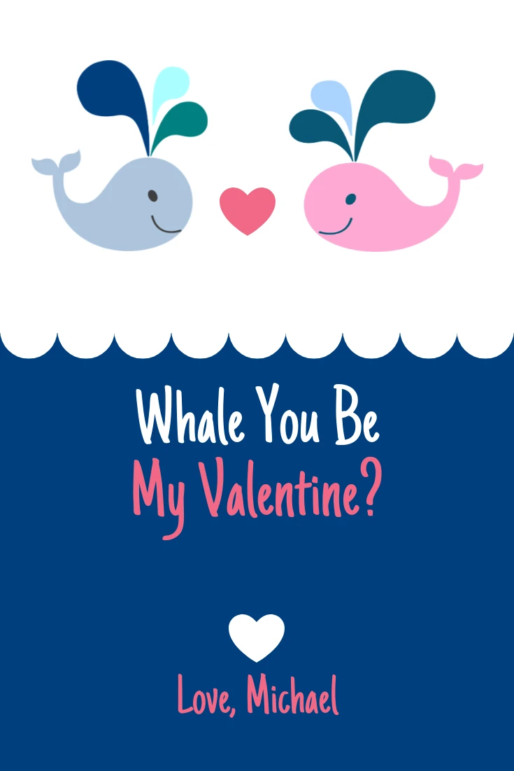 Funny Whale Valentine's Day Pinterest Post - Venngage
