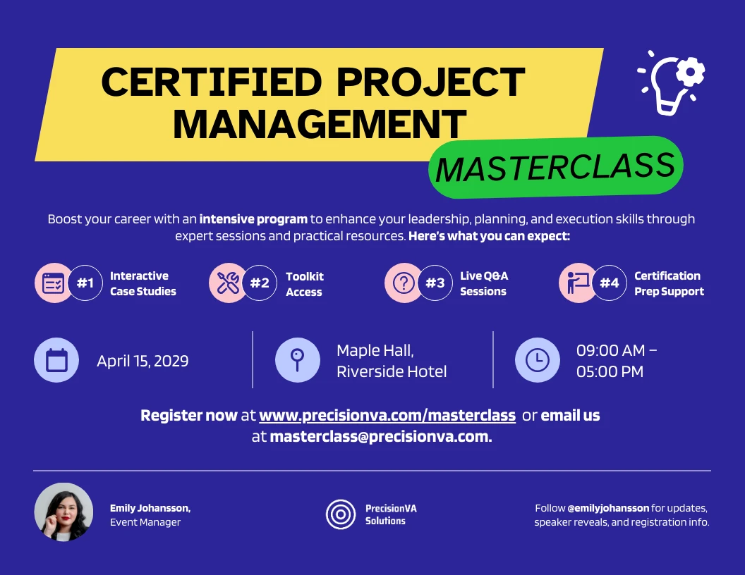 Masterclass Event Promotion Flyer Template - Venngage