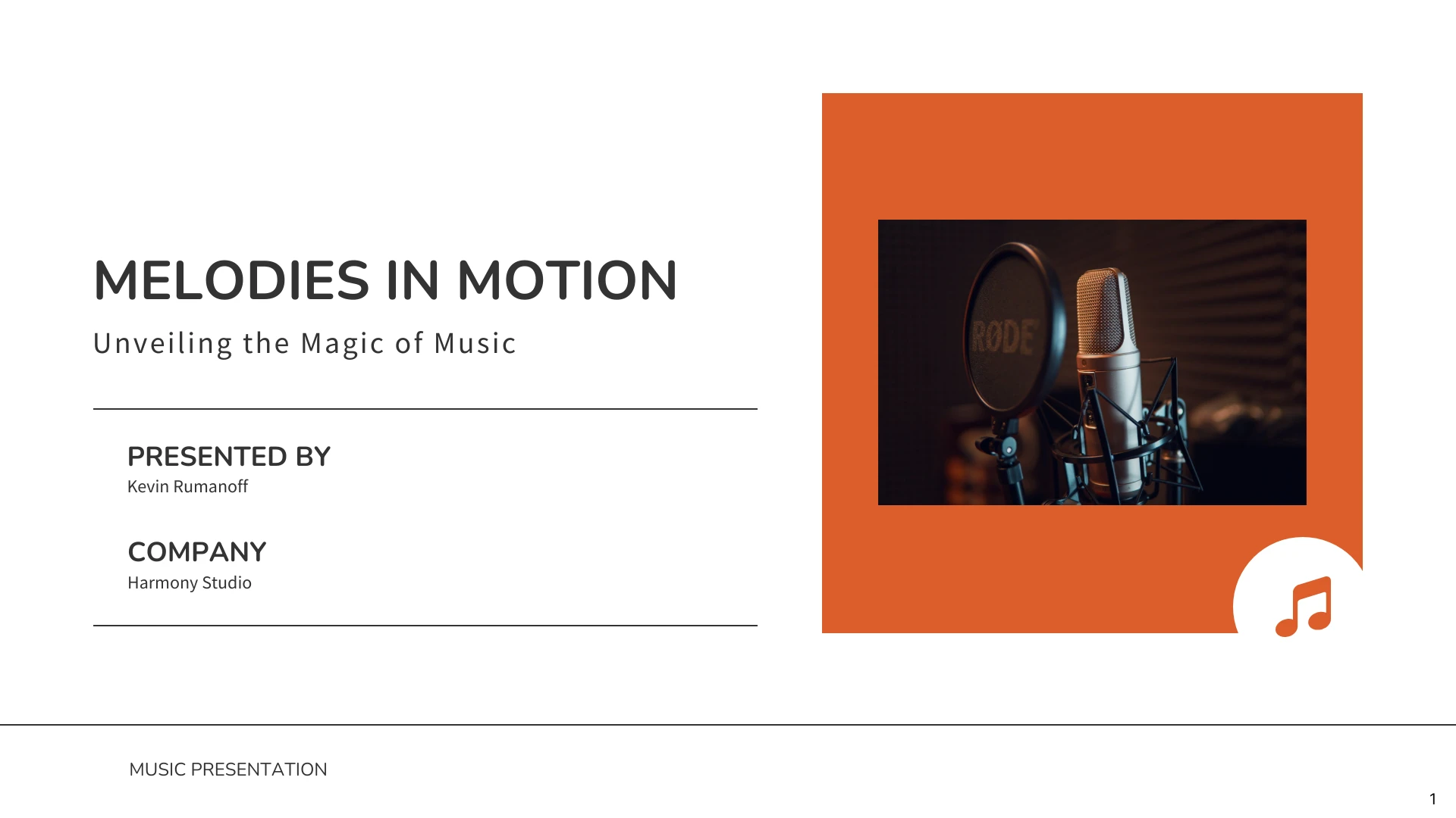 Modern Music Presentation Template - Venngage