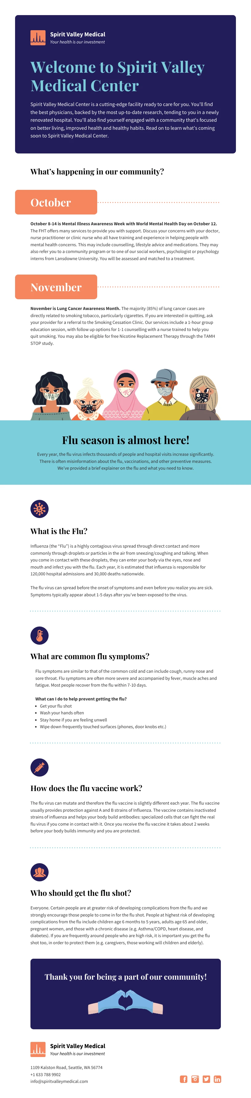 Medical Healthcare Email Newsletter Template - Venngage