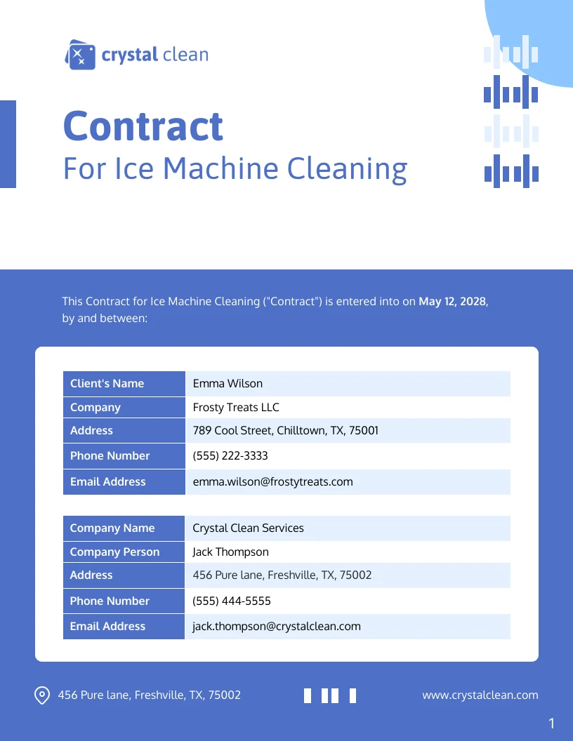 Contract For Ice Machine Cleaning Template - Venngage