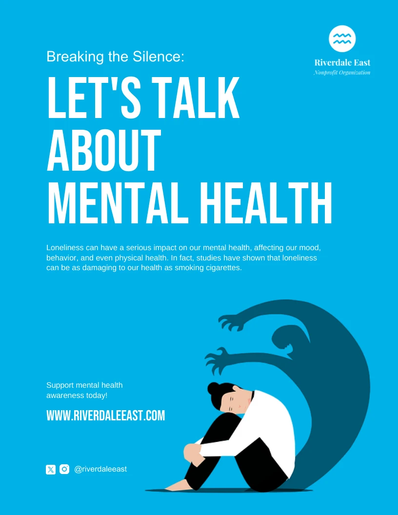 Light Blue Mental Health Campaign Poster Venngage