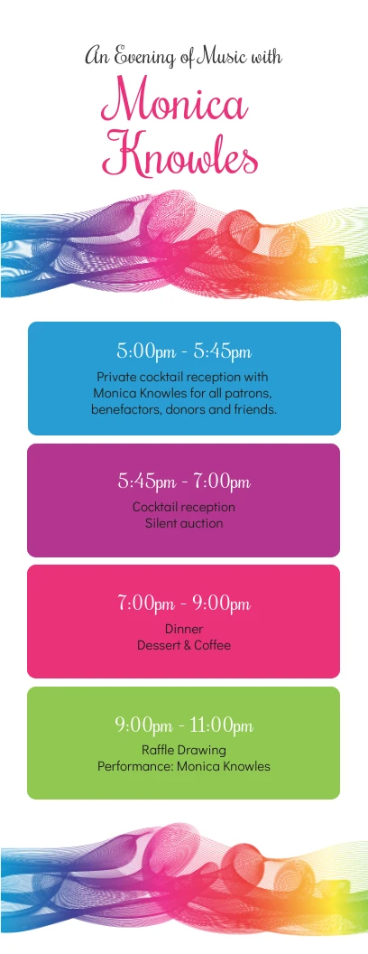 Music Event Program Design Brochure Template - Venngage