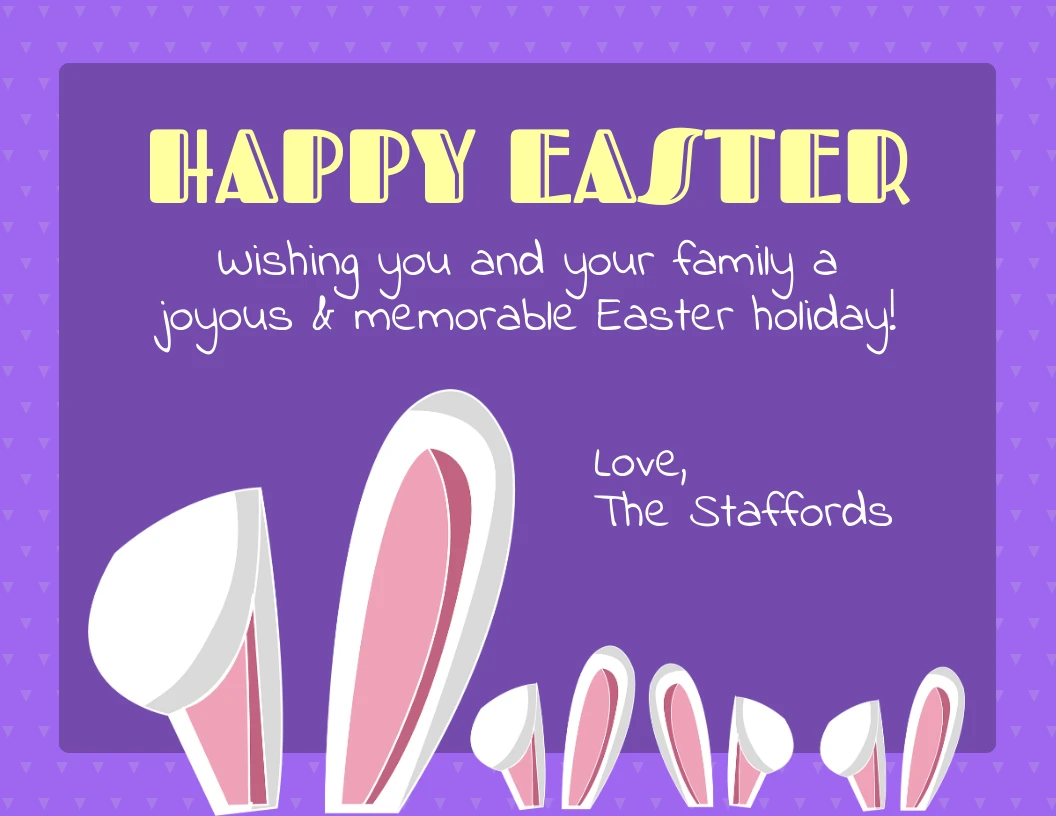 Cute Family Easter Holiday Card - Venngage