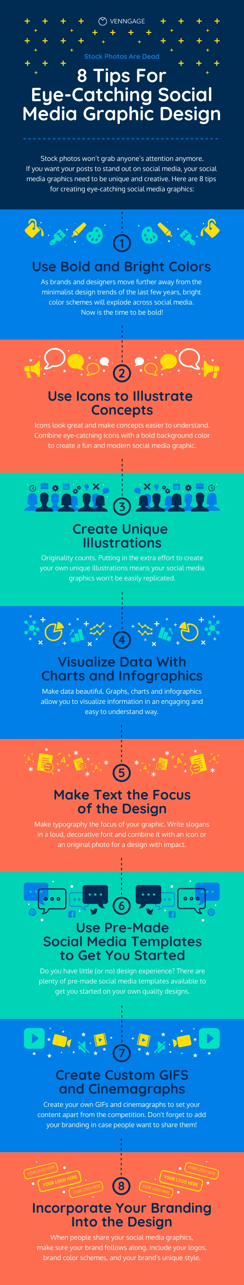 Clean Social Media Design Infographic Template - Venngage