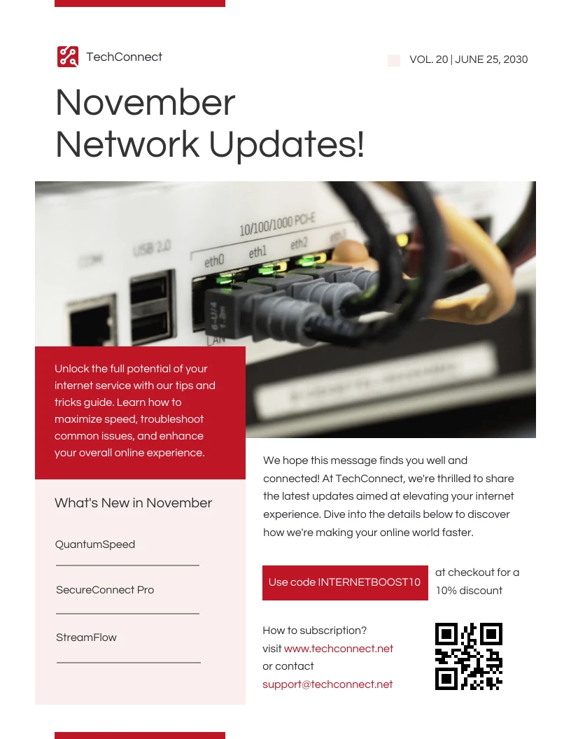 Service Updates Newsletter Template - Venngage