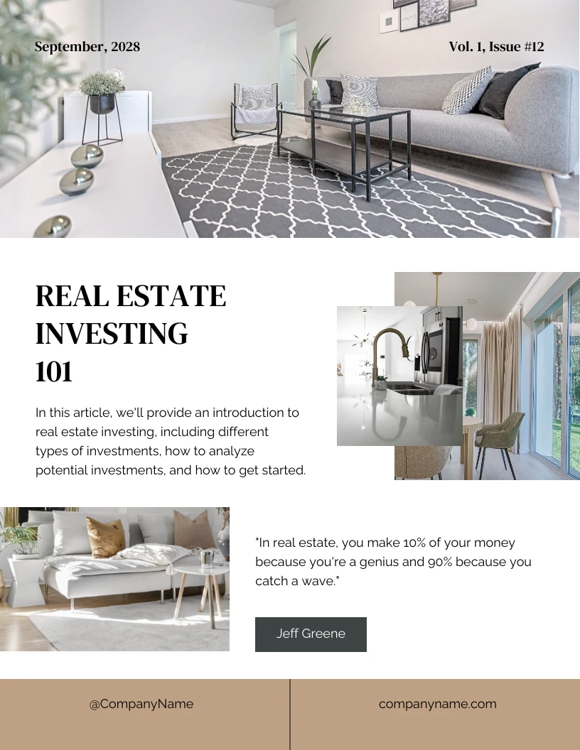 Modern Clean Real Estate Newsletter Template - Venngage