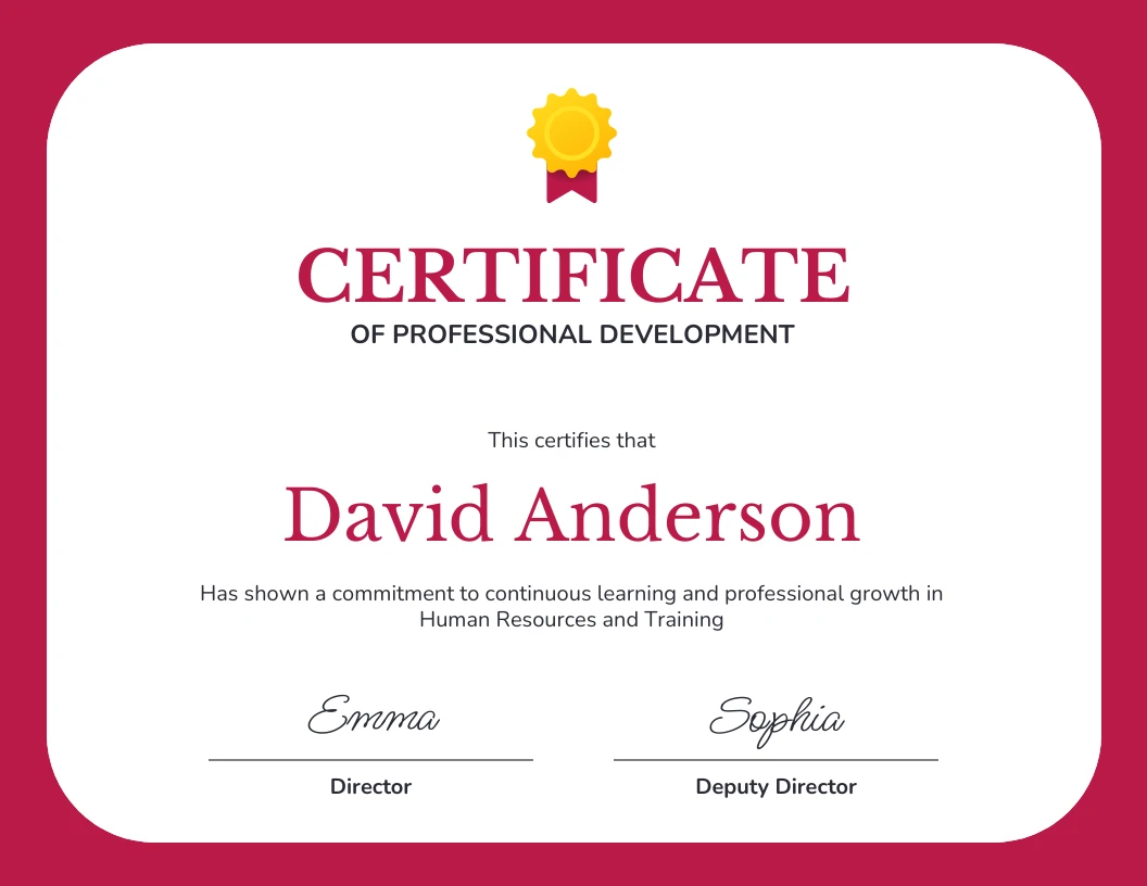 Professional Development Certificate Template