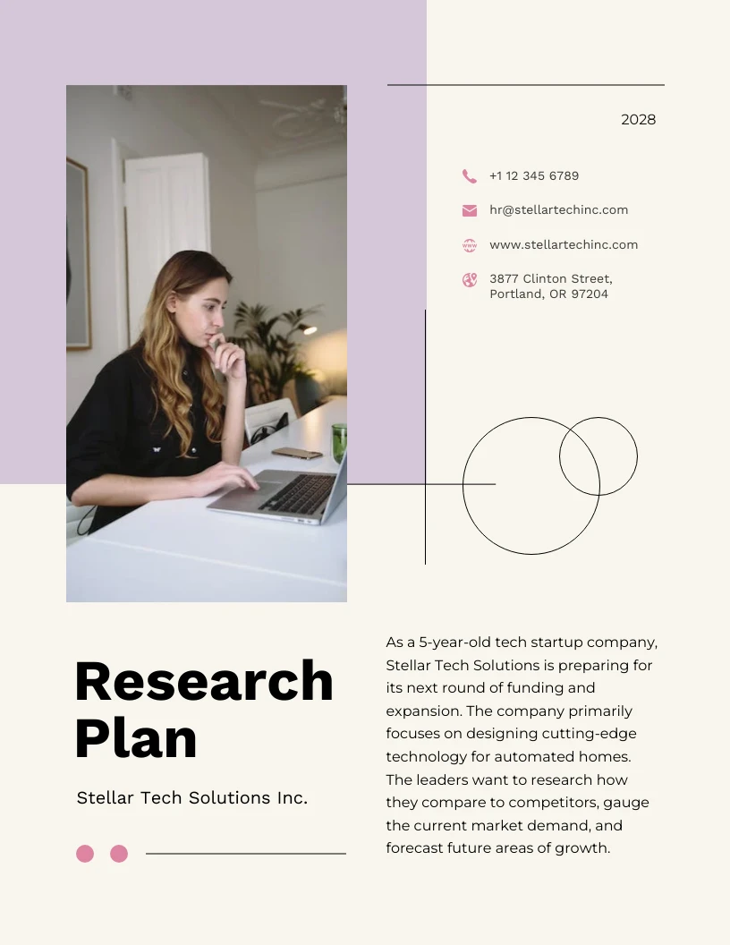 Pink Sands Example of Research Plan Template - Venngage