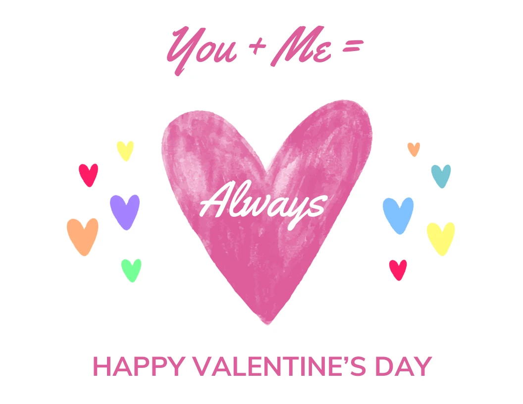 You and Me Valentine's Day Card - Venngage
