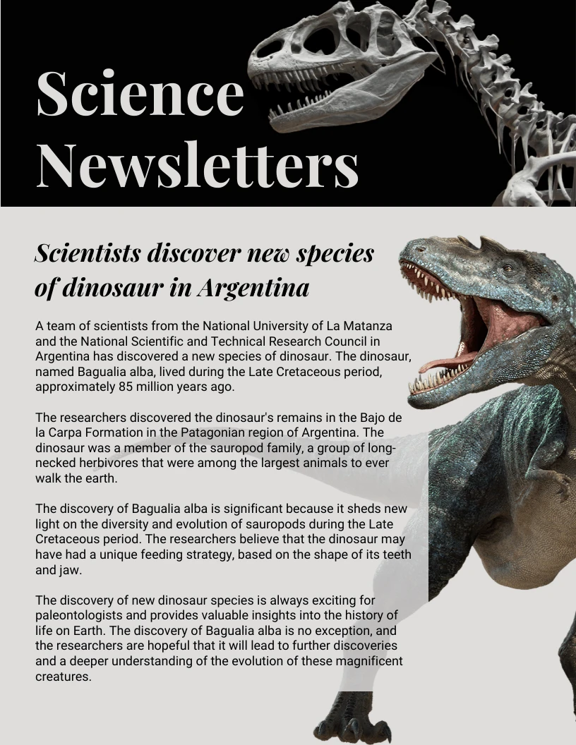 Grey Black Classic School Science Newsletter Template - Venngage