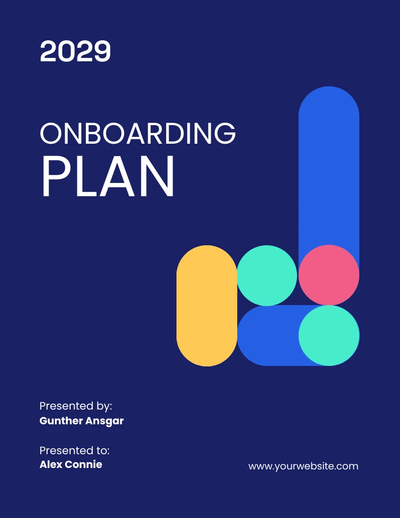 Blue Colorful Onboarding Plan Template - Venngage