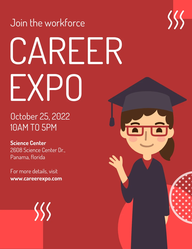 Red Career Expo Poster - Venngage