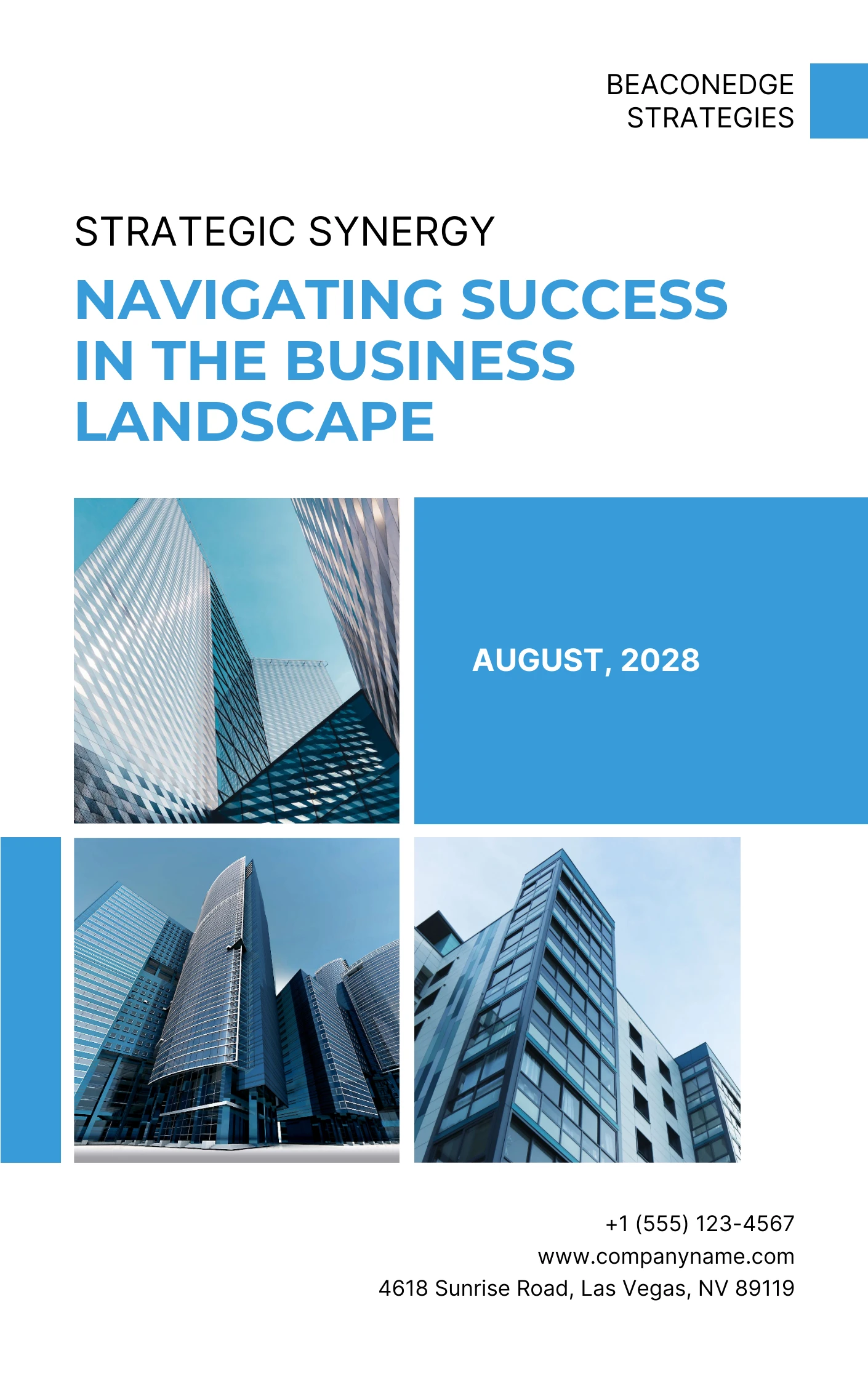 White And Blue Modern Strategy Business Book Cover - Venngage