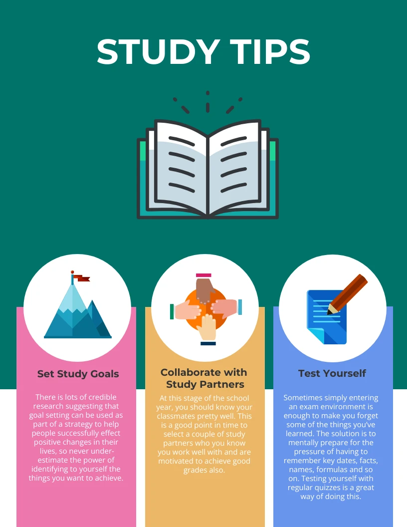 3 Study Tips - Venngage
