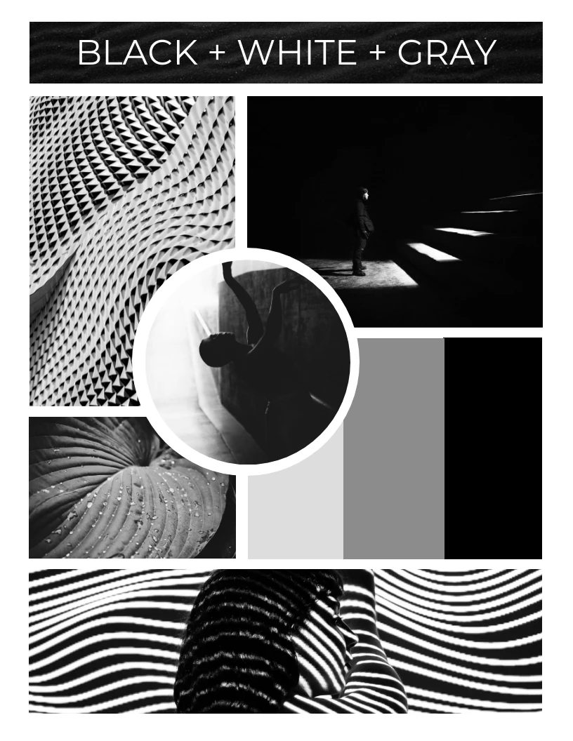 Gray Abstract Mood Board - Venngage
