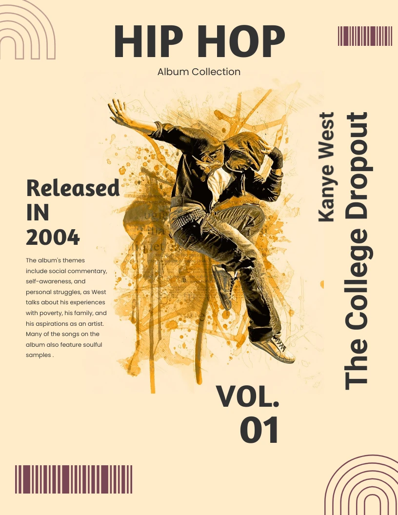 HIP HOP yellow album collection - Venngage