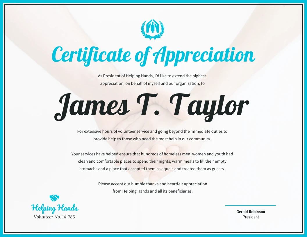 Certificate Of Appreciation Venngage