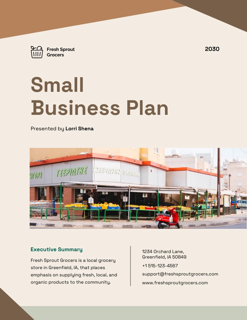 Beige Brown Small Business Plan Template - Venngage