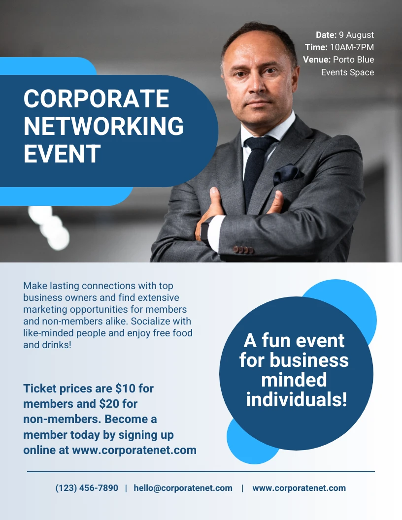 Corporate Networking Flyer Design Template - Venngage