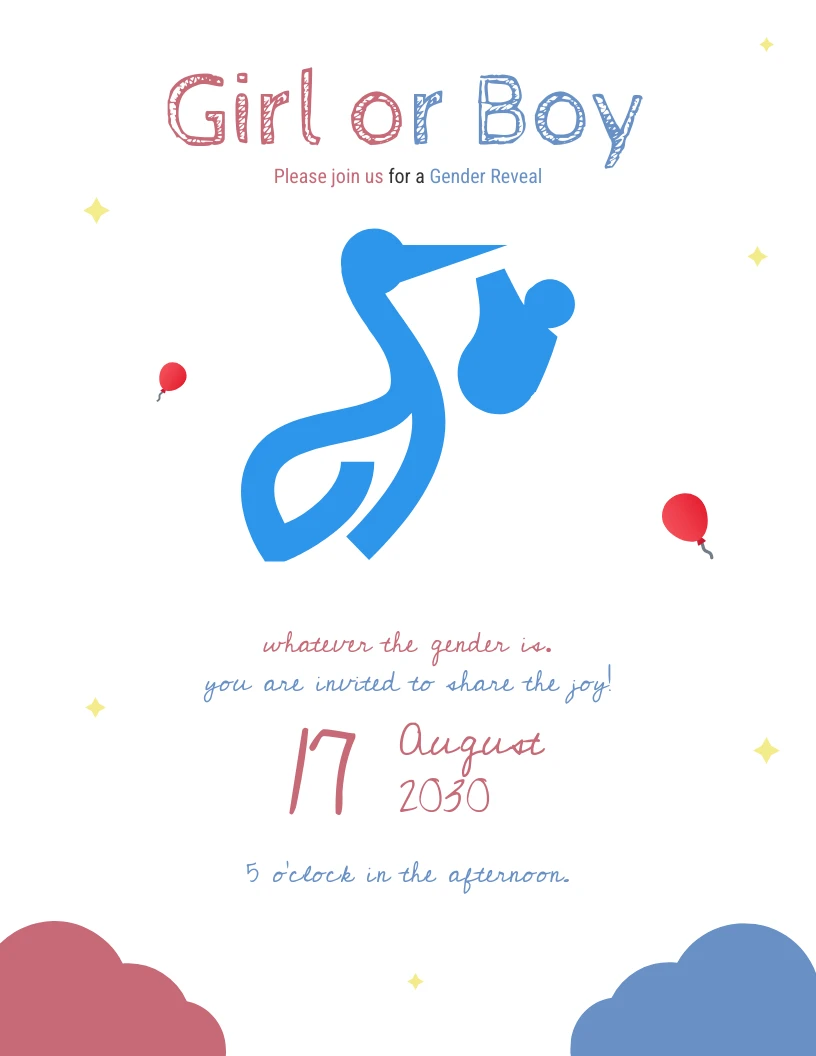 Blue and pink Gender Reveral - Venngage